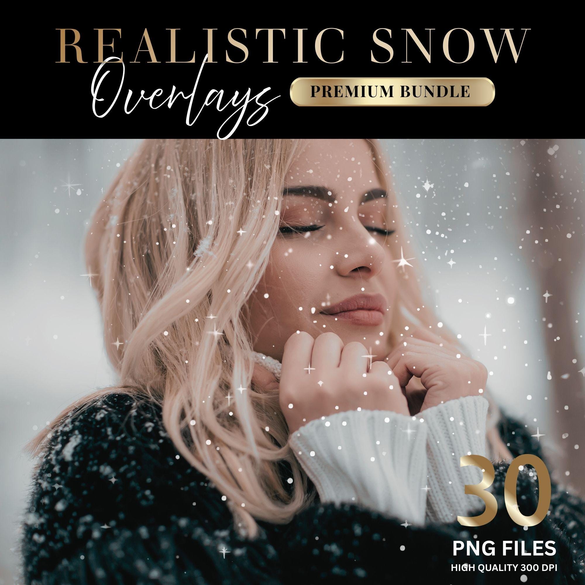 30 Realistic Snow Overlays, Falling Snow Snowflake Bokeh Winter ...