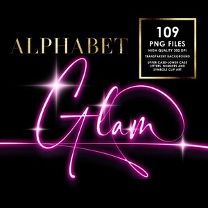 Neon Pink Alphabet Png Clip Art, Pink Alphabet PNG, Glitter, Glow ...