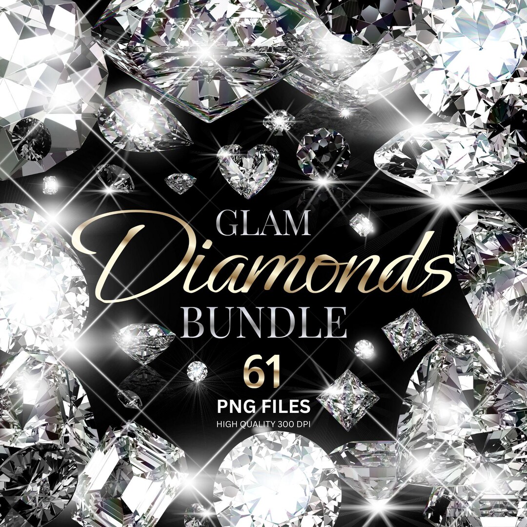 Diamonds Clipart Bundle 61 Files, Diamonds PNG, Sparkle Glitter ...