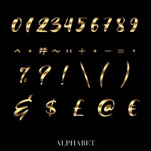 Gold Chrome Alphabet Clipart, Gold Alphabet PNG, Metallic Letters ...