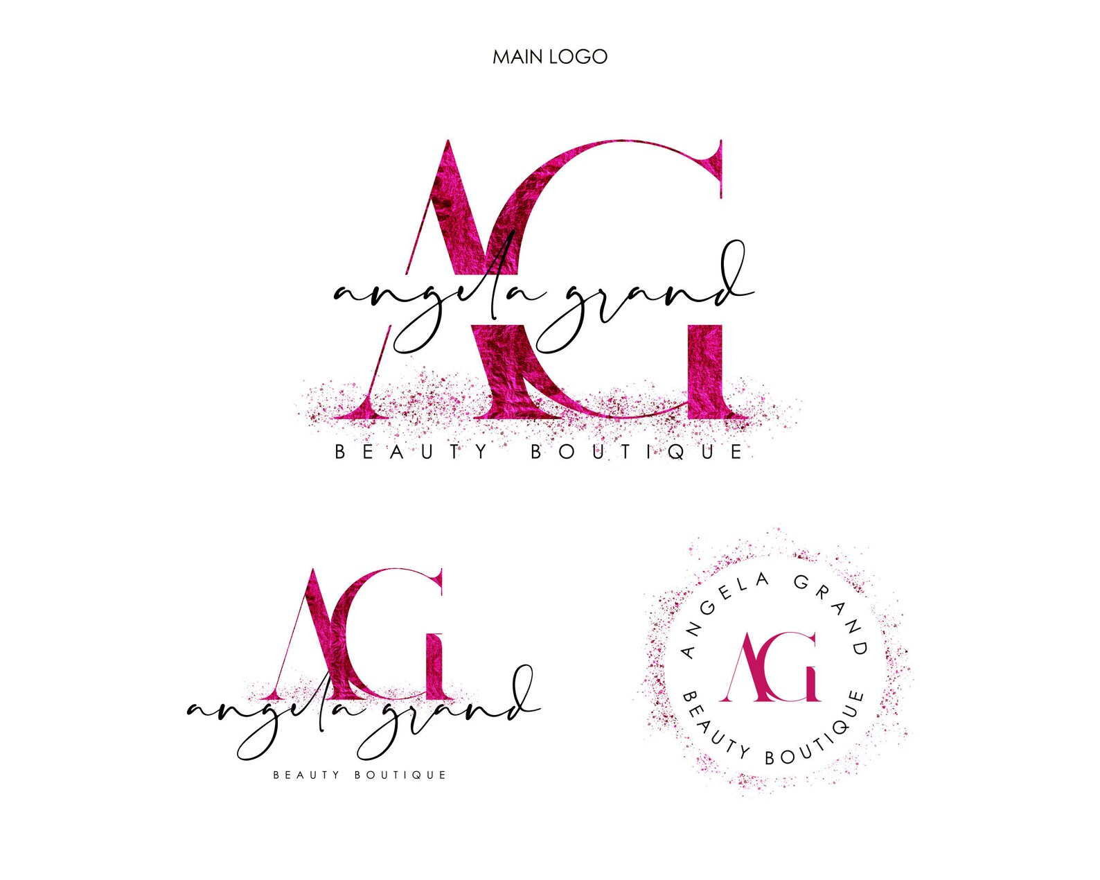 Hot Pink Beauty Logo Premade Logo Design Text Logo Hair - Etsy