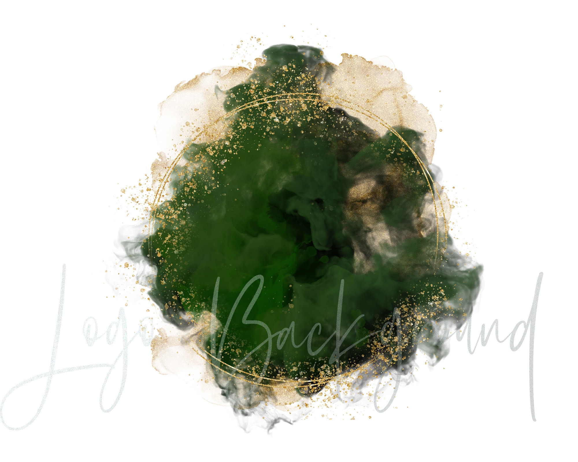 Logo Background Png Emerald Green Brush Stroke Png Glitter | Etsy UK