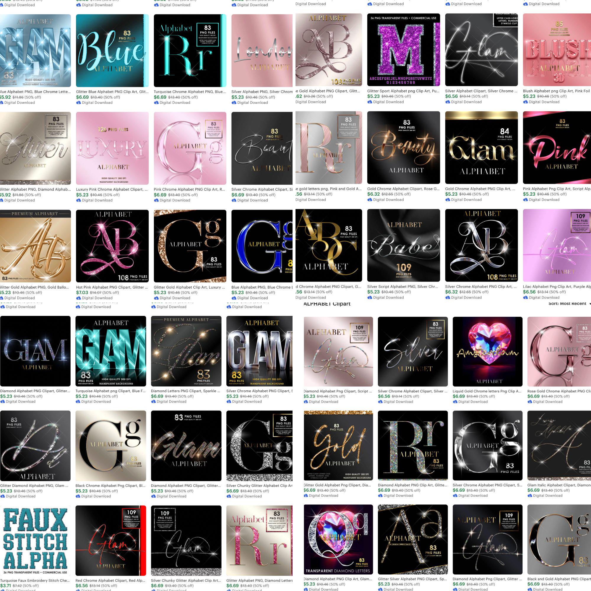 ENTIRE ALPHABET Clipart COLLECTION - All Past and Future Letters ...