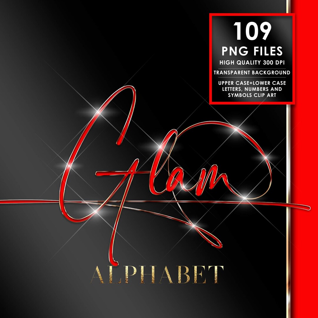 Red Chrome Alphabet Clipart, Red Alphabet PNG, Metallic Letters, Script ...
