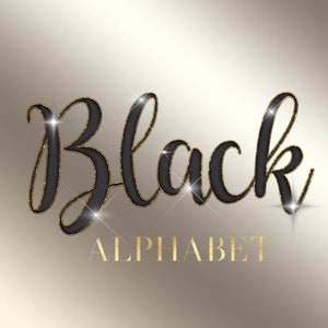 Glitter Black Alphabet PNG Clip Art, Glitter Letters, Script Alphabet ...