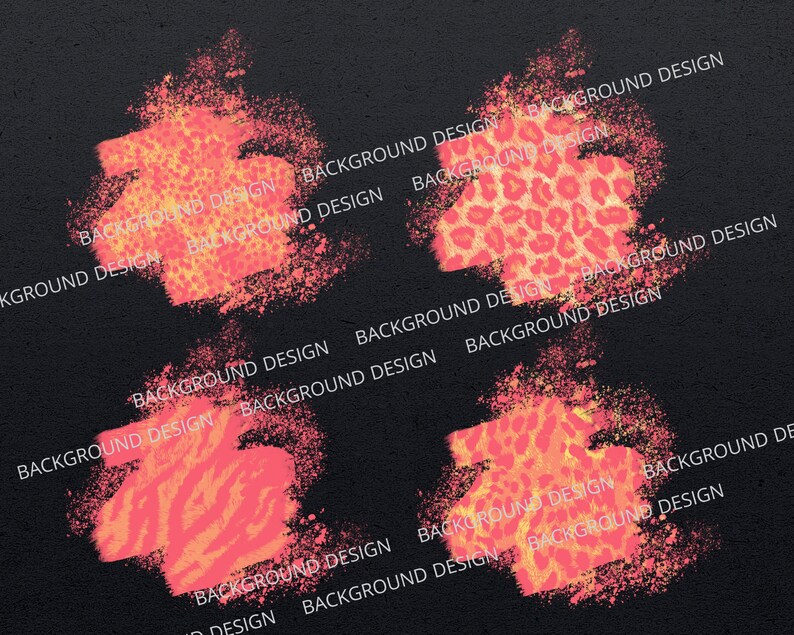 Distressed Leopard Frame Png Peach Leopard Background Png | Etsy