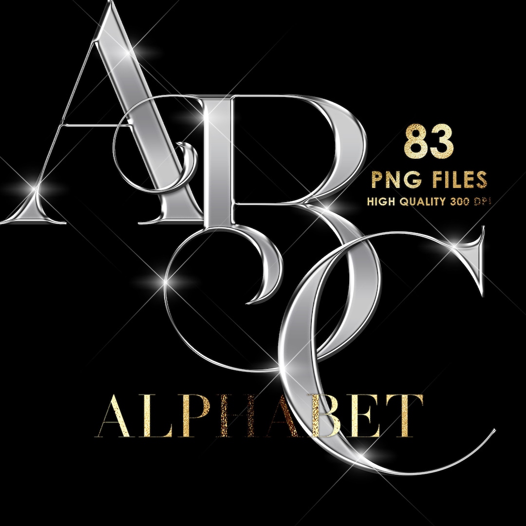 Silver Alphabet PNG, Silver Chrome Alphabet Clipart, Metallic Letters ...