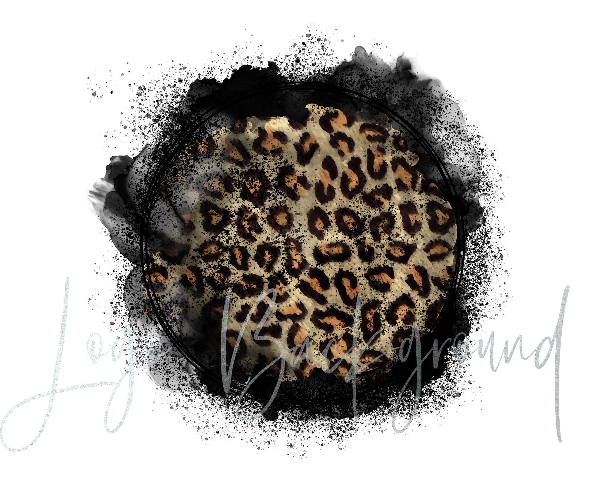 Distressed Leopard Background, Logo Background Png, Brush Stroke Png ...