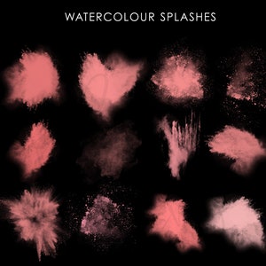 Pink Watercolor Clipart Pink Splashes Watercolour Splotches - Etsy