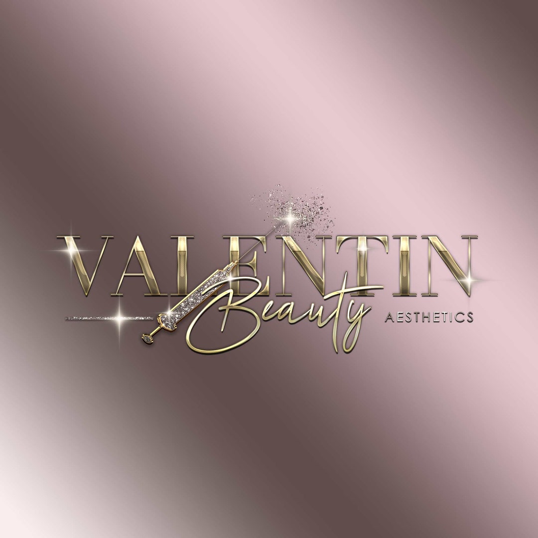 Aesthetics Logo, Glitter Gold Logo, Premade Logo Design, Beauty Logo ...