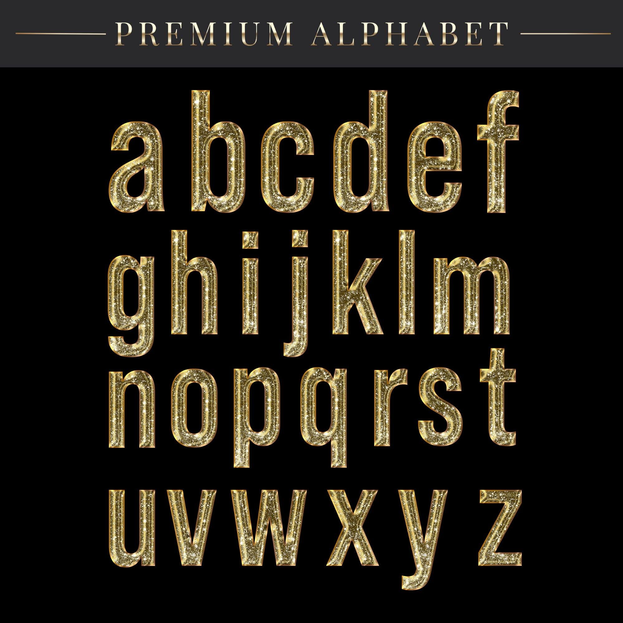Gold Glitter Alphabet PNG Clipart, Sparkling Chrome Letters (digital ...