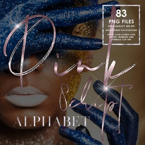 Pink Alphabet Png Clip Art, Rose Gold Chrome Letters, Brush Letters Png ...