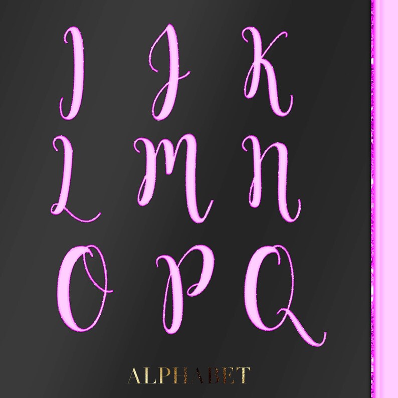 Glitter Lilac Alphabet PNG Clip Art, Script Alphabet, Purple Cursive ...