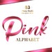 Pink Alphabet Png Clip Art, Script Alphabet PNG, Glitter Pink Letters ...