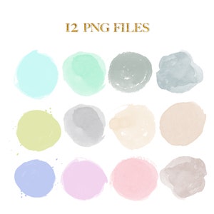 Pastel Watercolor Clipart Watercolor Circles Clipart Logo - Etsy
