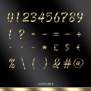 Gold Chrome Alphabet Clipart, Gold Alphabet PNG, Metallic Letters ...