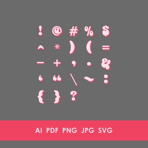 Pink Alphabet Svg, Retro Alphabet SVG, Png, Ai, Jpg, Pdf, Doodle ...