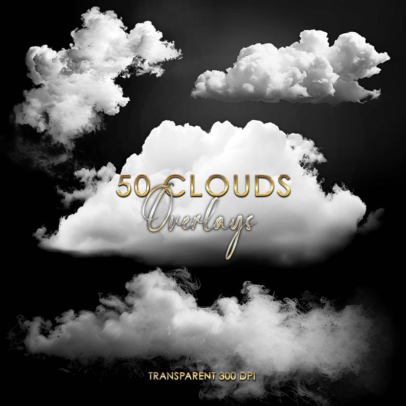 50 Clouds Overlay PNG , Digital Clouds, Clouds Photoshop, Photography ...