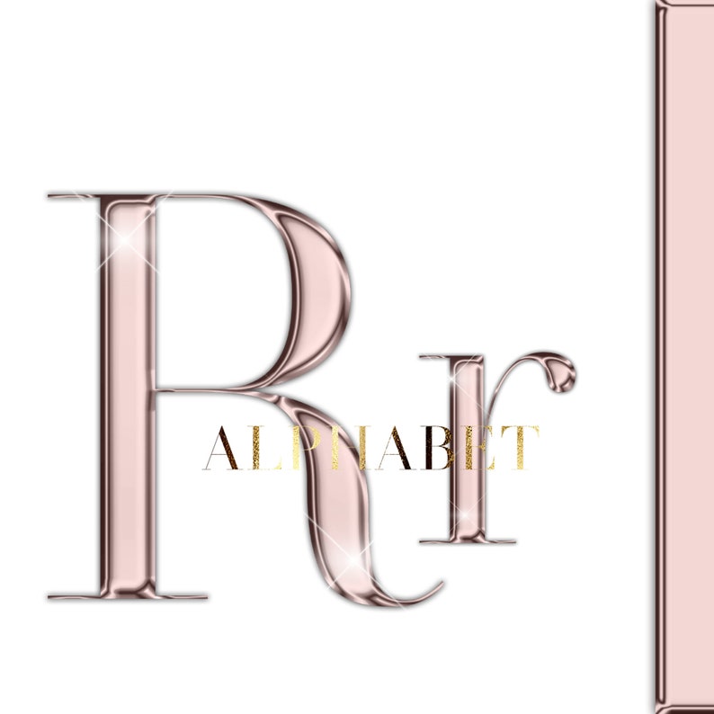 Rose Gold Chrome Alphabet PNG Clip Art, Rose Gold Letters Png, Rose ...
