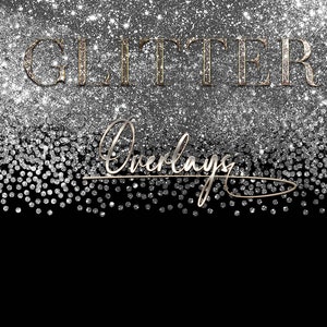 Silver Glitter Confetti Clipart, Glitter Overlays, Silver Frames Png ...