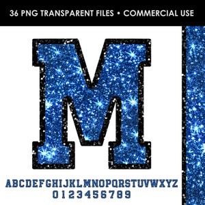 Glitter Sport Alphabet Png Clip Art, Blue and Black Glitter Alphabet ...