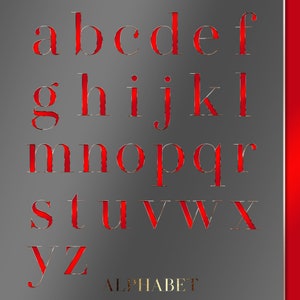 Red and Gold Alphabet PNG Clipart, Red Letters Png, Red Chrome Alphabet ...