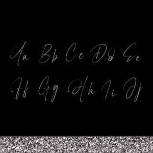 Silver Chunky Glitter Alphabet Clip Art, Signature, Diamond Alphabet ...