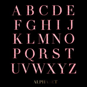 Pink Alphabet PNG Clip Art, Rose Gold Chrome Letters Png, Chrome ...