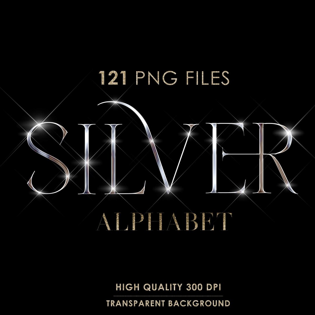 Silver Chrome Alphabet PNG, Silver Alphabet Clipart, Glitter, Cursive ...