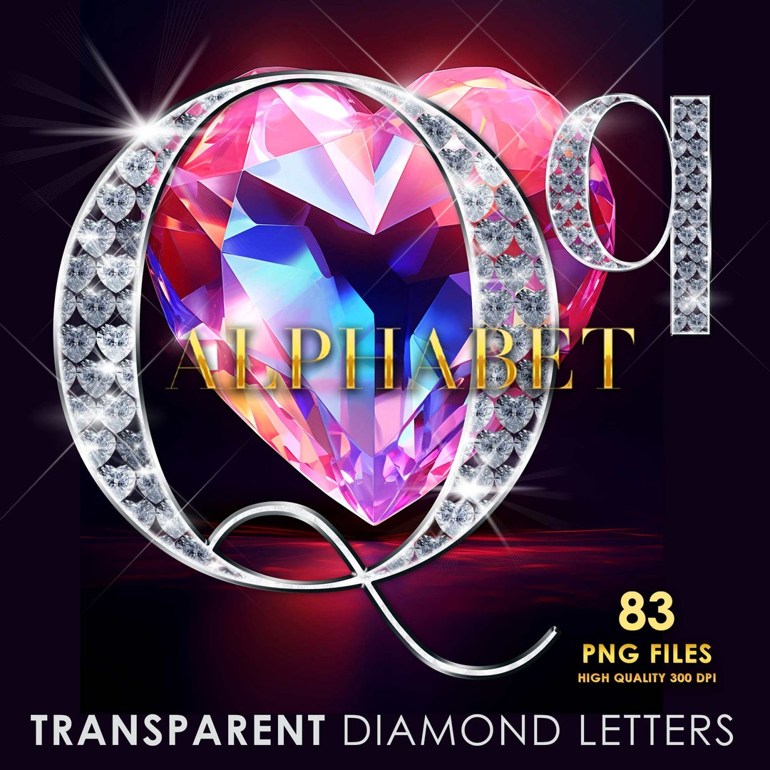 Diamond Alphabet PNG Clip Art, Glam Alphabet, Heart Diamond Letters Png ...