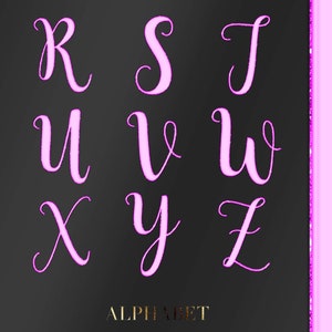 Glitter Lilac Alphabet PNG Clip Art, Script Alphabet, Purple Cursive ...