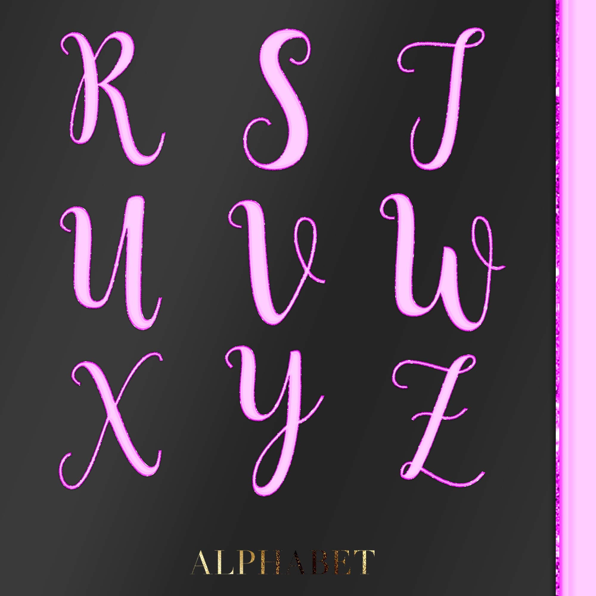Glitter Lilac Alphabet PNG Clip Art, Script Alphabet, Purple Cursive ...