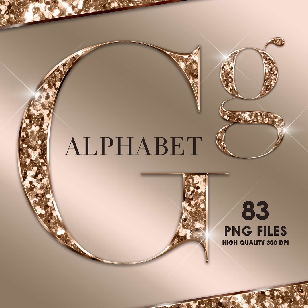 Glitter Gold Alphabet Clip Art, Luxury Letters, Glam Alphabet PNG, Gold ...