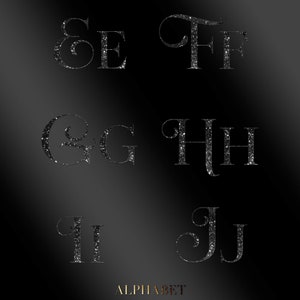 Glitter Black Alphabet PNG Clipart, Sparkling Black Letters, Bling ...