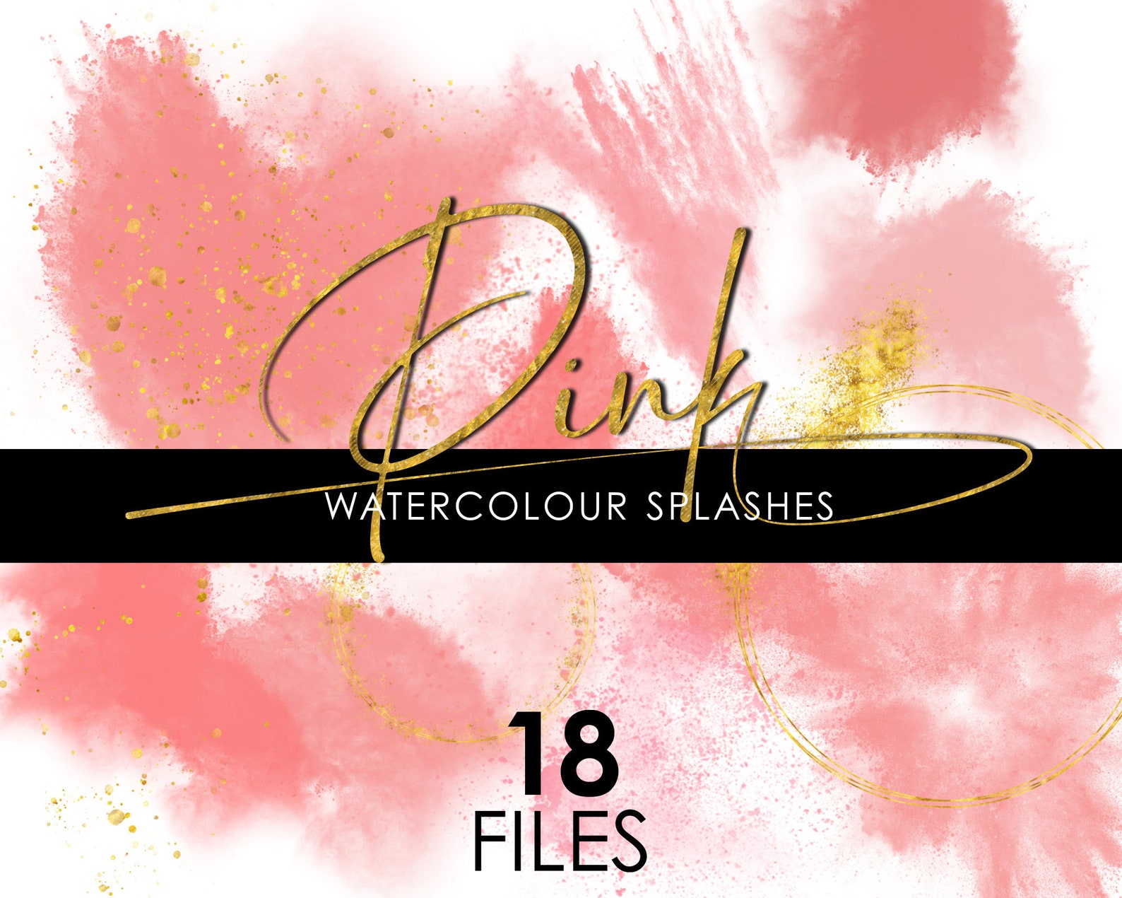 Pink Watercolor Clipart Pink Splashes Watercolour Splotches - Etsy