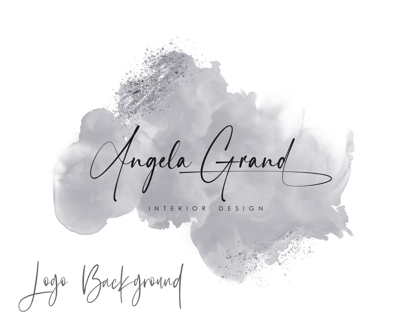 Logo Background Png, Grey Brush Stroke Png, Grey Frame, Watercolor ...
