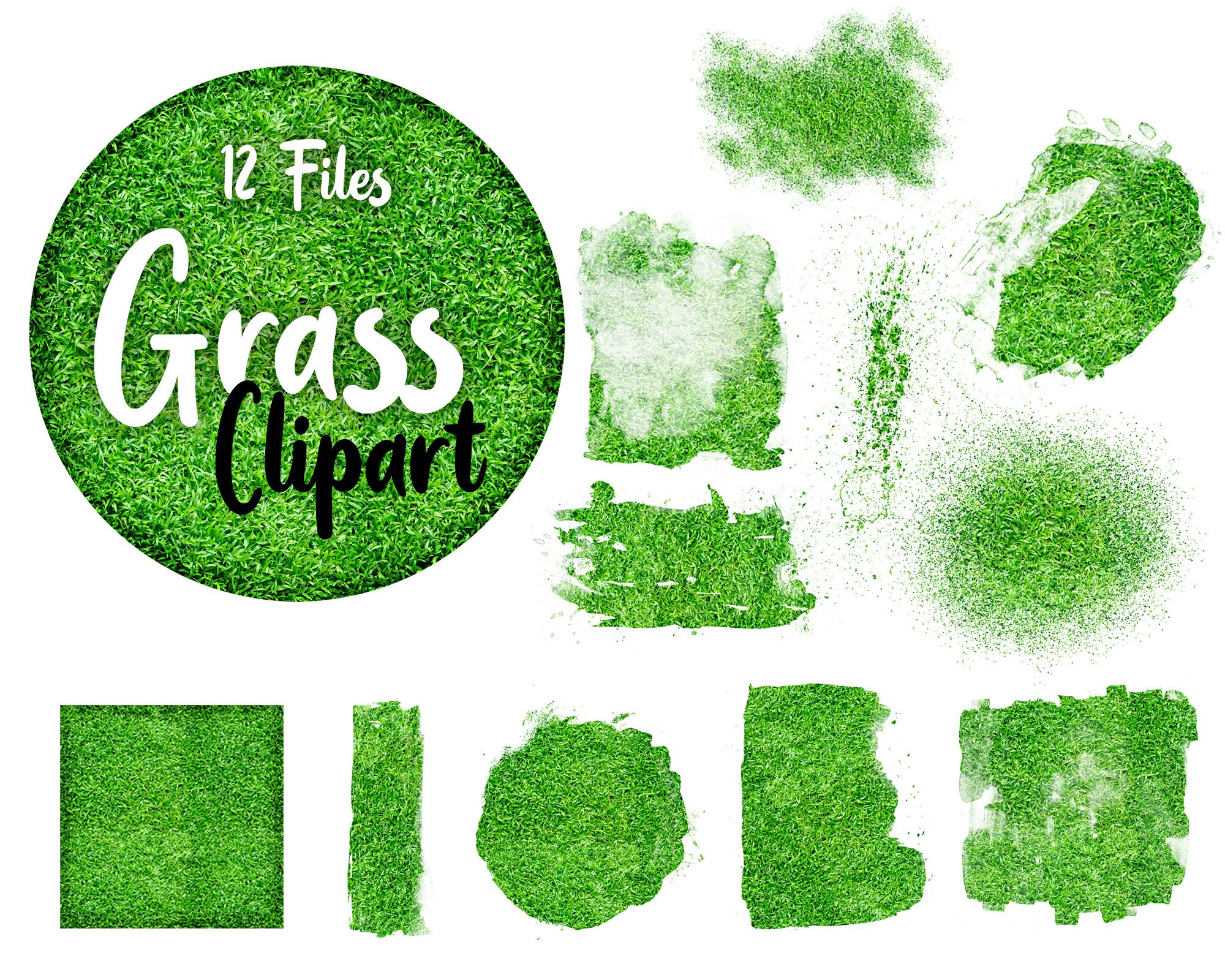 Green Grass Bundle Grass Clipart Garden Grass Watercolor - Etsy