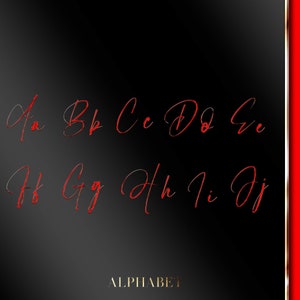 Red Chrome Alphabet Clipart, Red Alphabet PNG, Metallic Letters, Script ...
