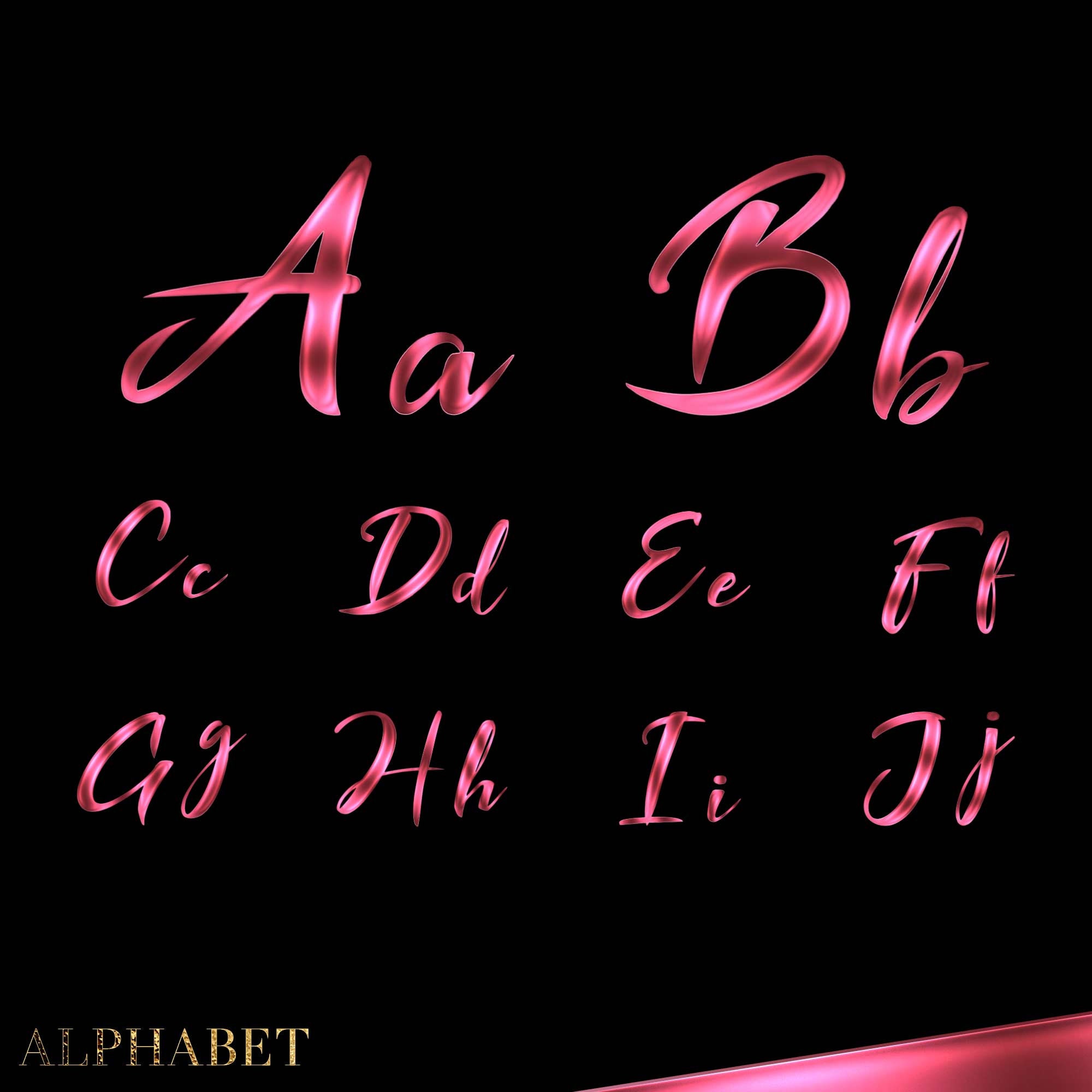 Pink Alphabet Png Clip Art, Script Alphabet PNG, Glitter Pink Letters ...