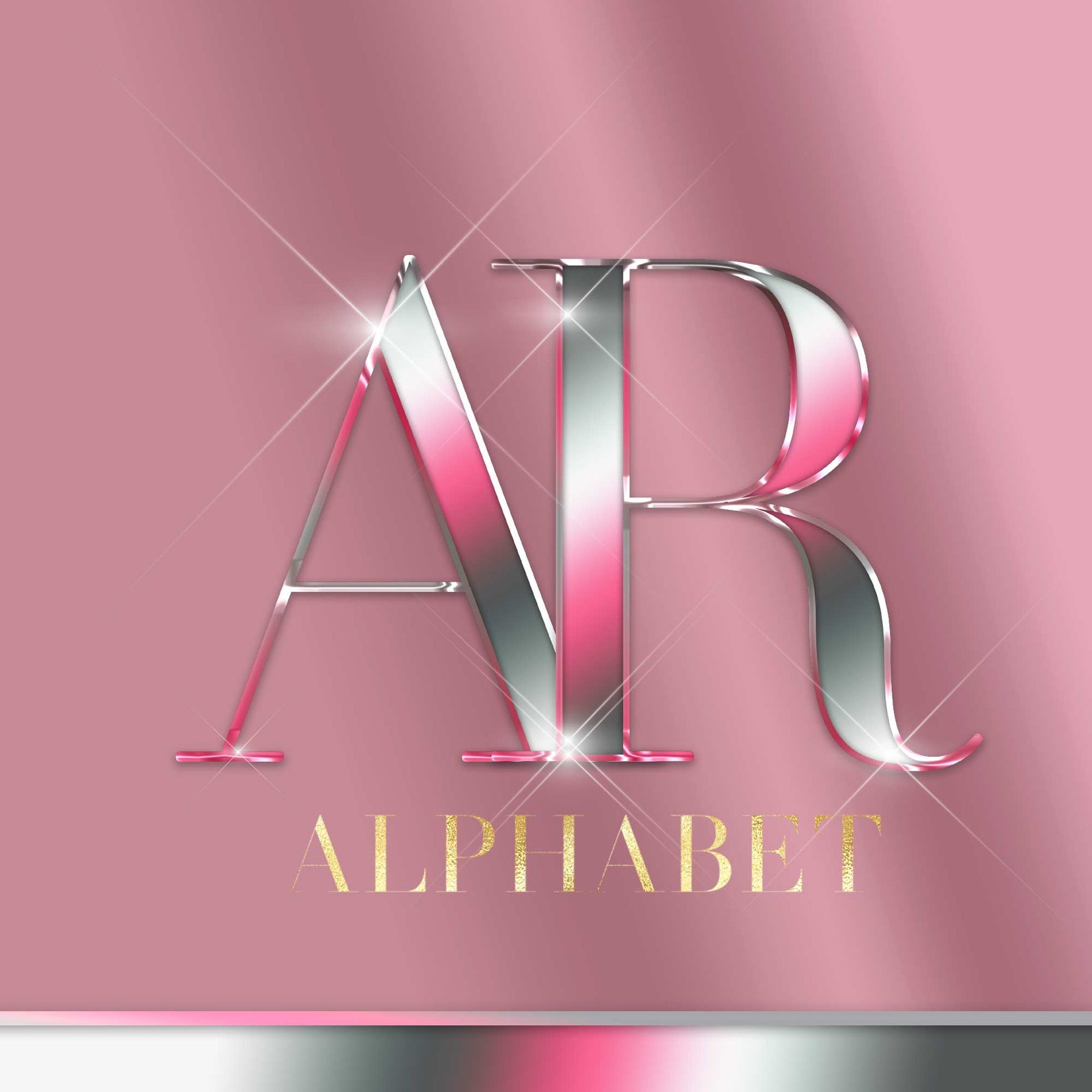 Pink Metallic Alphabet PNG Clipart, Pink and Silver Chrome Alphabet ...