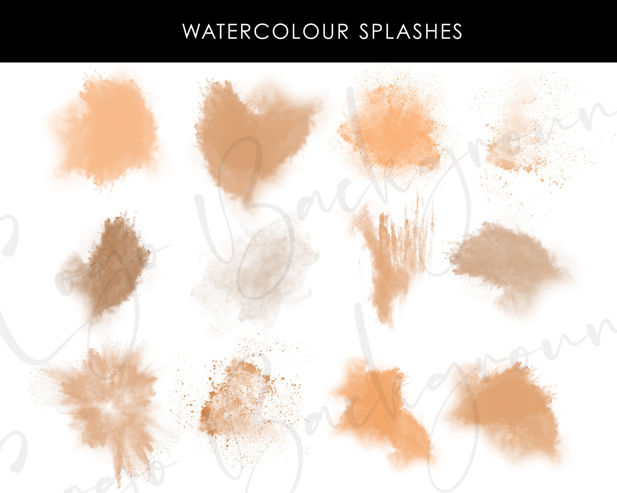 Neutral Watercolor Clipart Nude Splashes Watercolour - Etsy