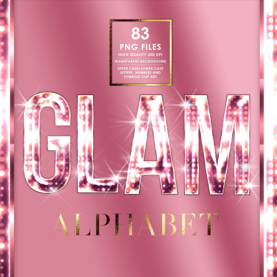 Glitter Pink Alphabet PNG Clip Art, Marquee Letters, Glam Alphabet ...