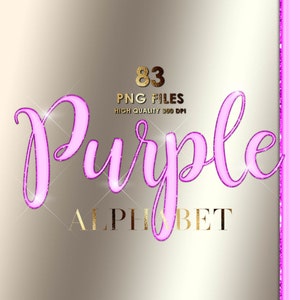 Glitter Lilac Alphabet PNG Clip Art, Script Alphabet, Purple Cursive ...
