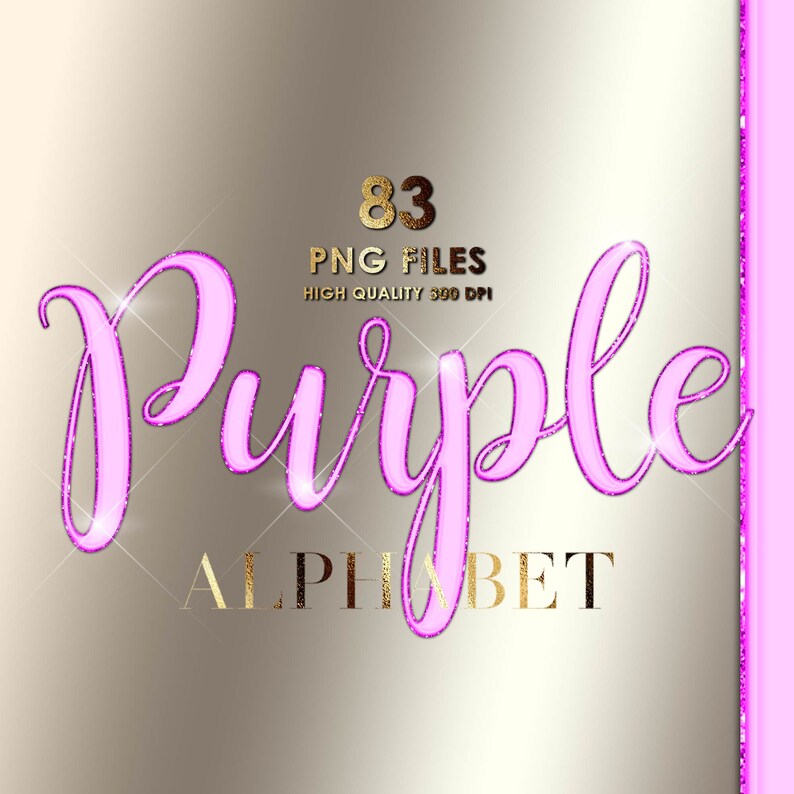 Glitter Lilac Alphabet PNG Clip Art, Script Alphabet, Purple Cursive ...