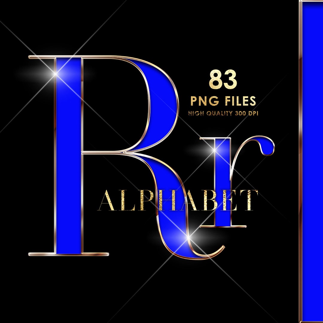 Blue Chrome Alphabet PNG Clipart, Chrome Letters Png, Blue and Gold ...