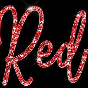 Red Script Doodle Alphabet Png Clip Art, Red Chunky Glitter Alphabet ...