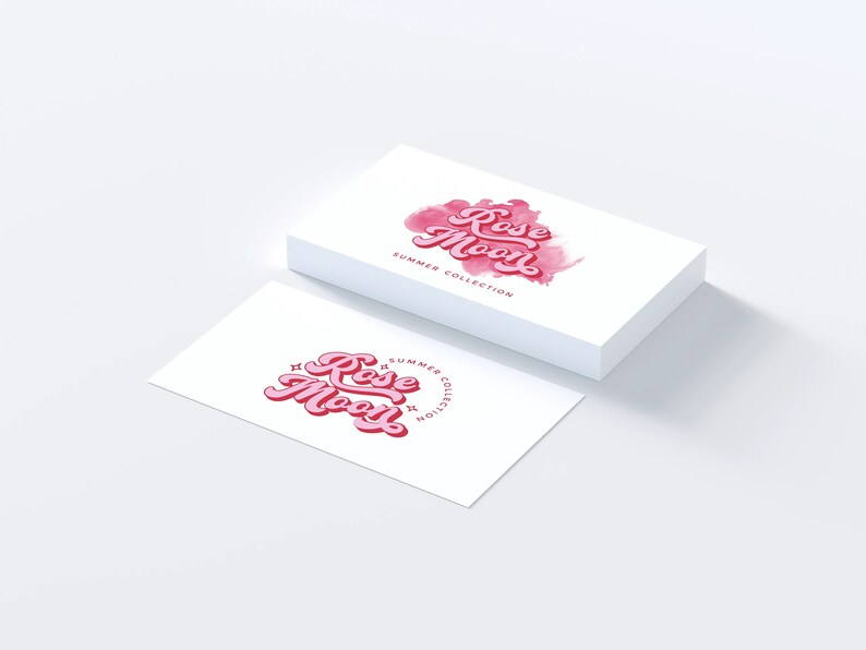 Pink Retro Logo Premade Logo Design Beauty Logo Boho Logo | Etsy