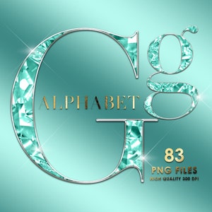 Turquoise Diamond Alphabet PNG Clipart, Glitter Alphabet PNG, Glam ...