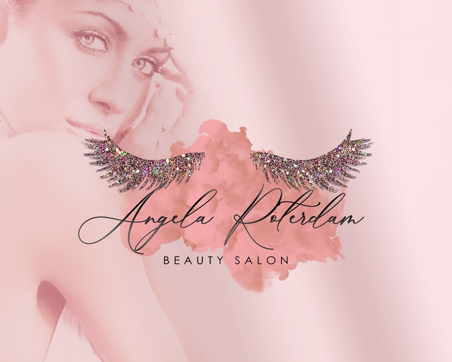 Pink Watercolor Logo Beauty Logo Lash Logo Boutique Logo - Etsy