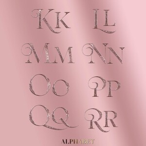 Rose Gold Alphabet PNG, Glitter Alphabet, Diamond Alphabet PNG, Luxury ...